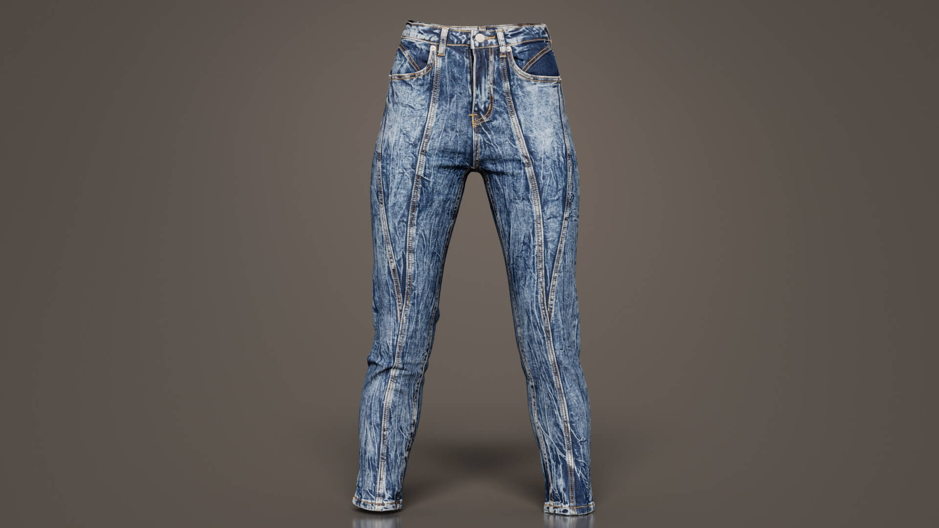 Patchy Jeans Trousers - 3D Model by Polygonal Miniatures