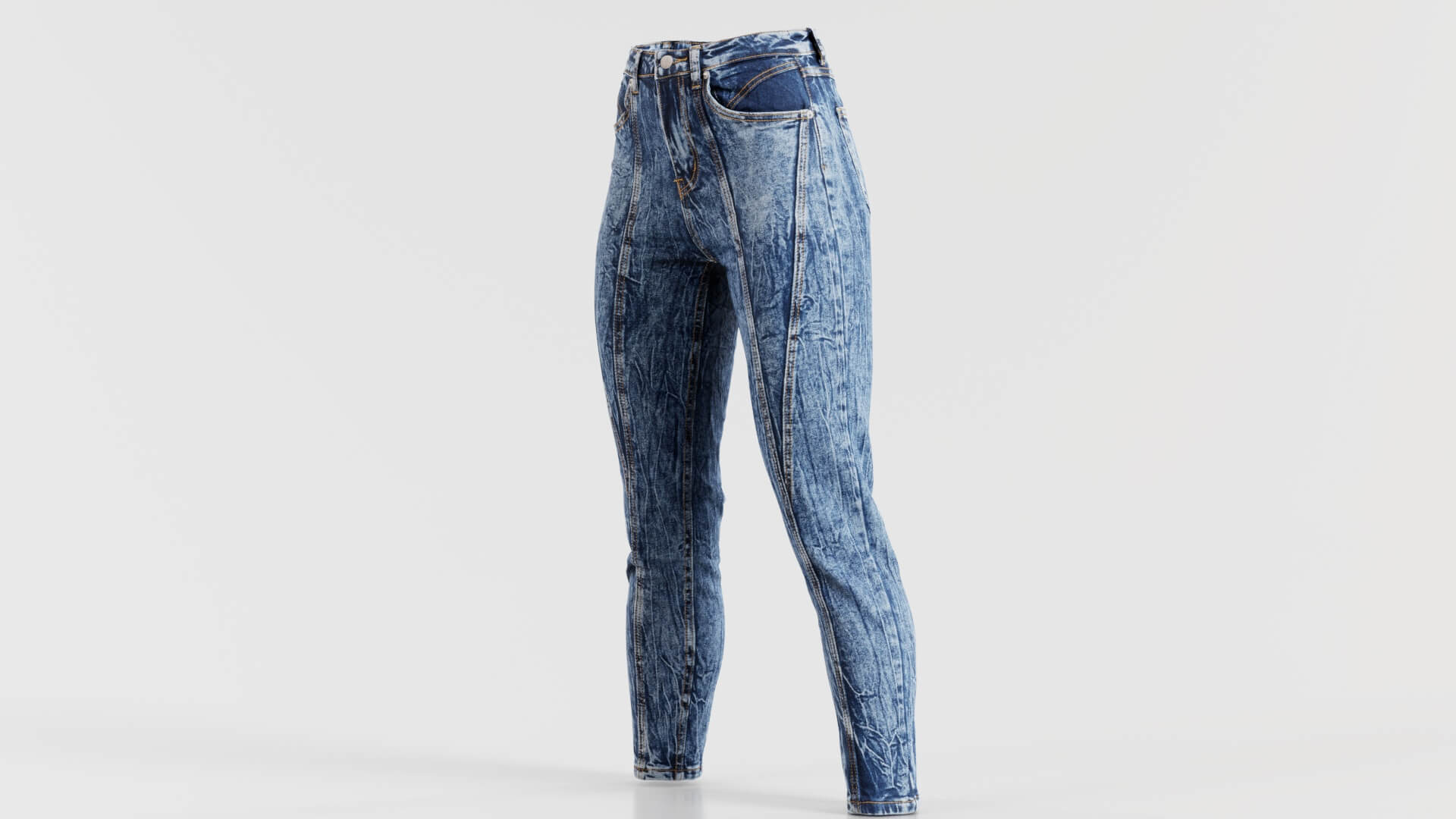 Patchy Jeans Trousers - 3D Model by Polygonal Miniatures