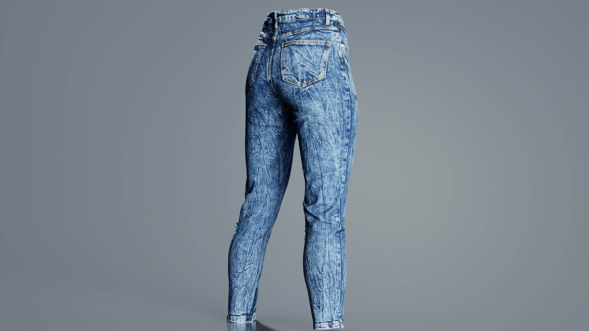 Patchy Jeans Trousers - 3D Model by Polygonal Miniatures