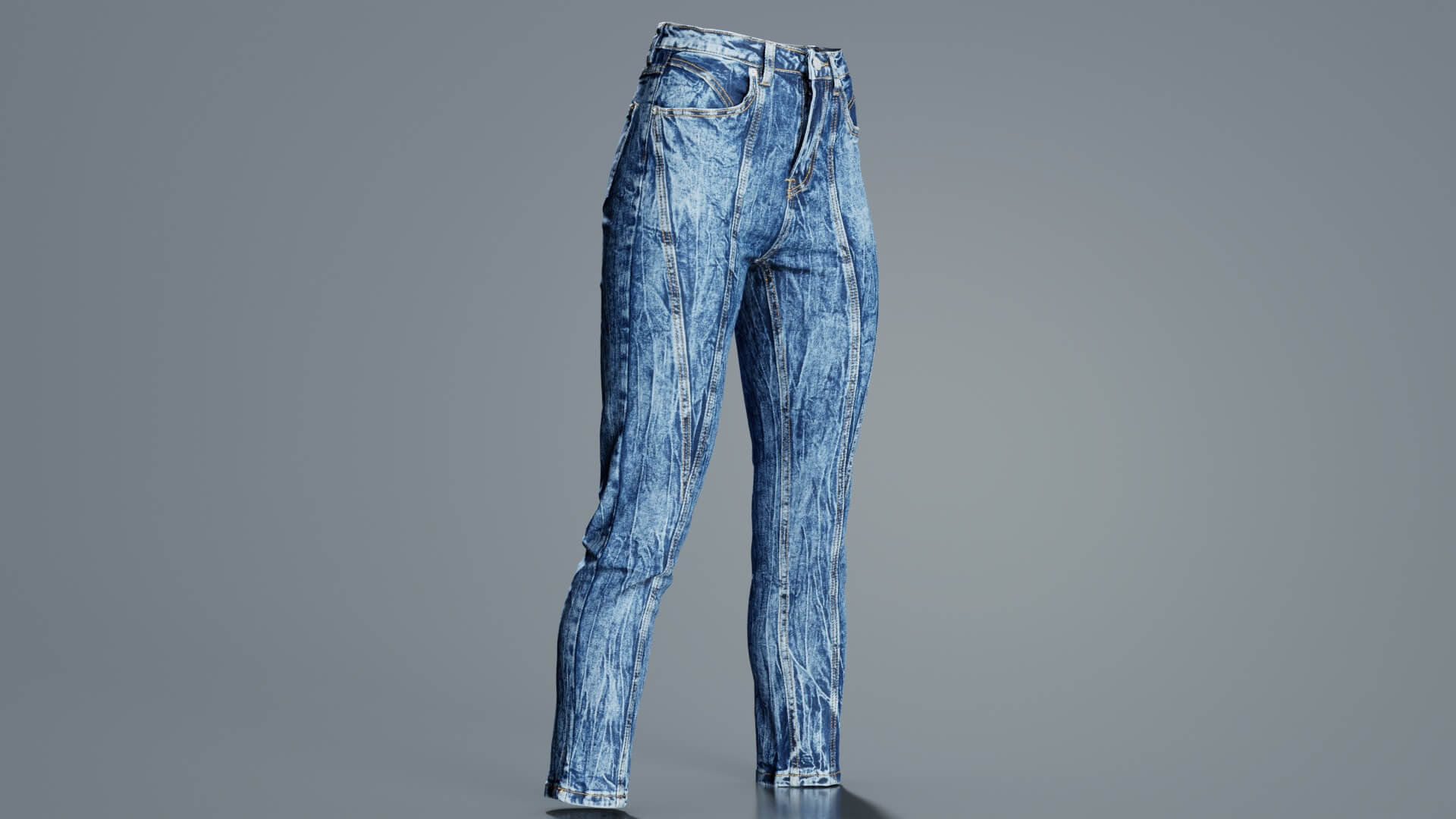 Patchy Jeans Trousers - 3D Model by Polygonal Miniatures