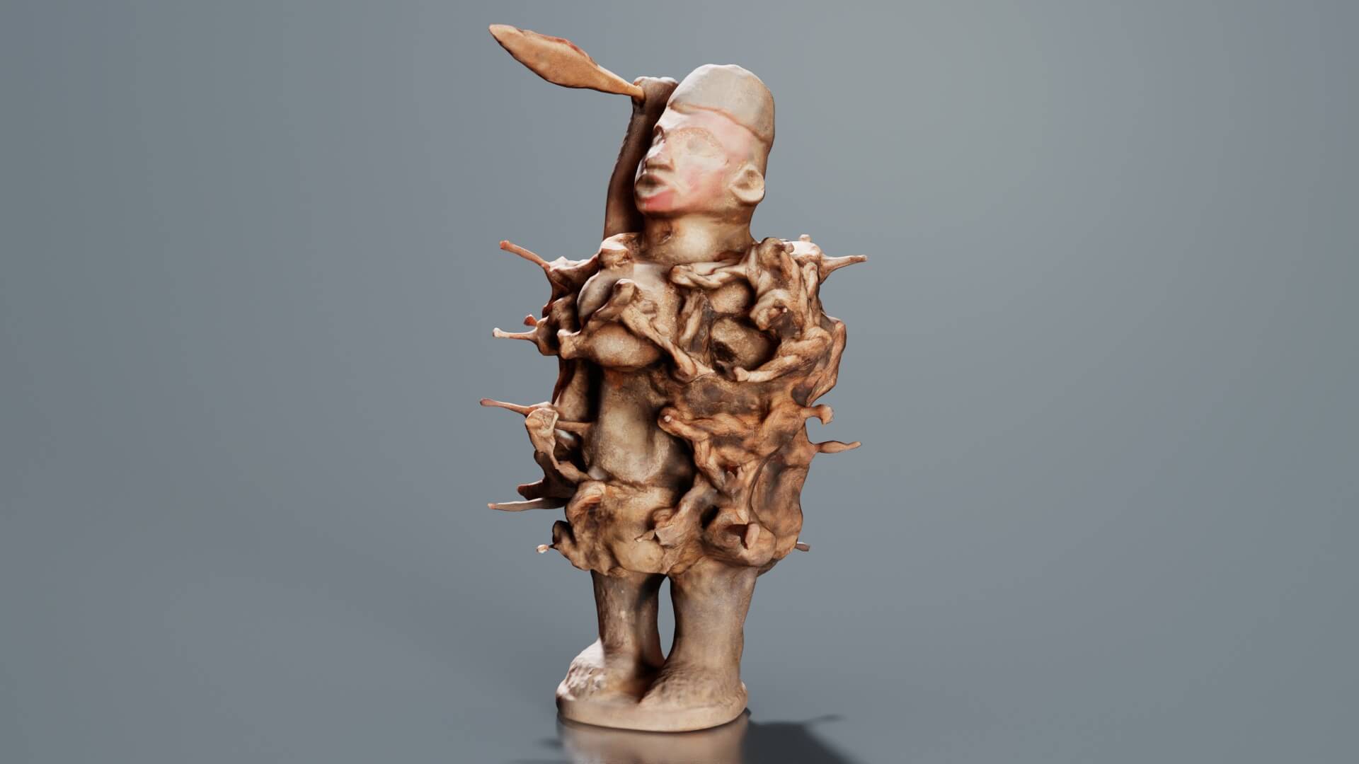 Pin Man Throwing Spear - 3D Model by Polygonal Miniatures