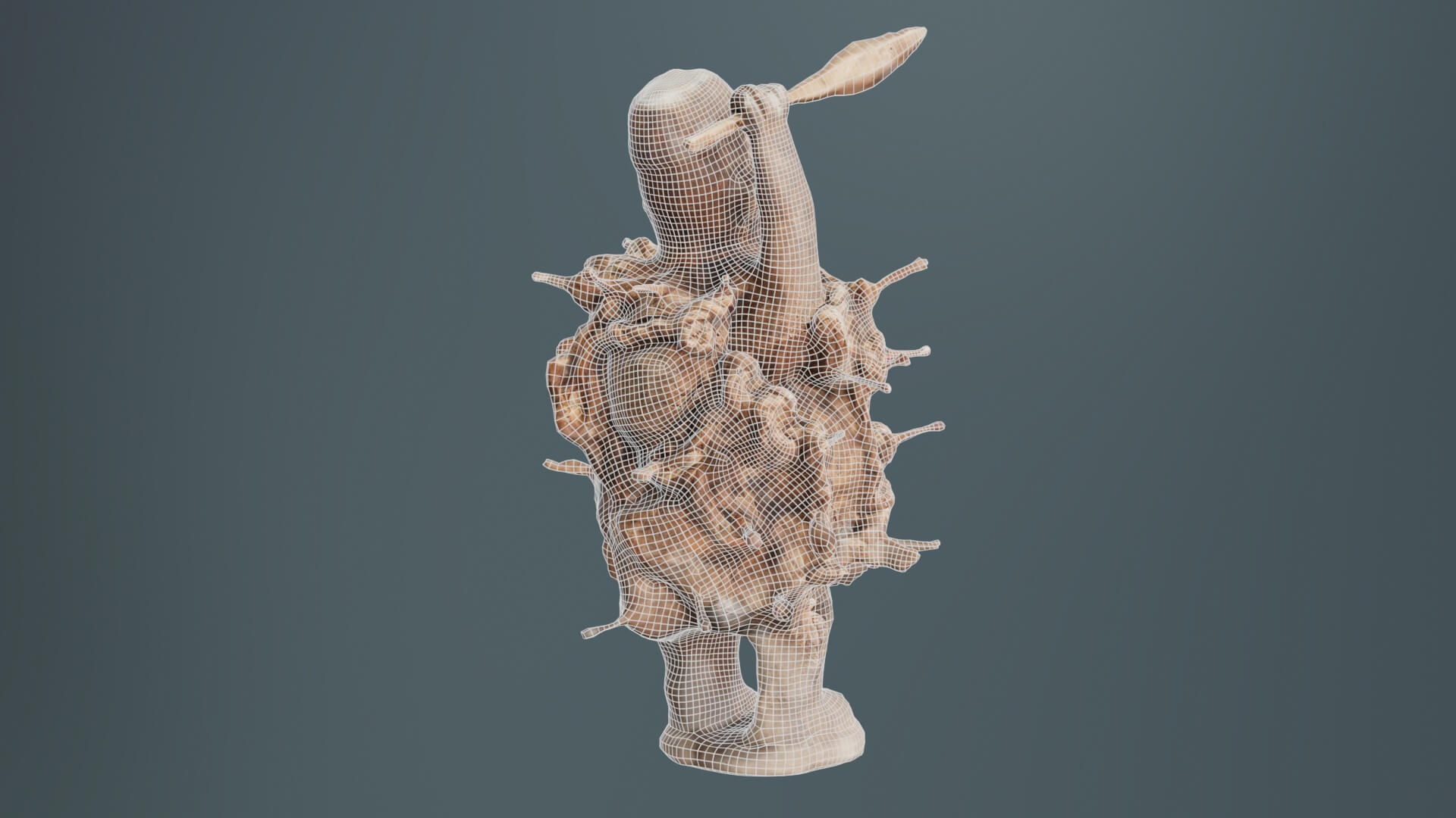 Pin Man Throwing Spear - 3D Model by Polygonal Miniatures