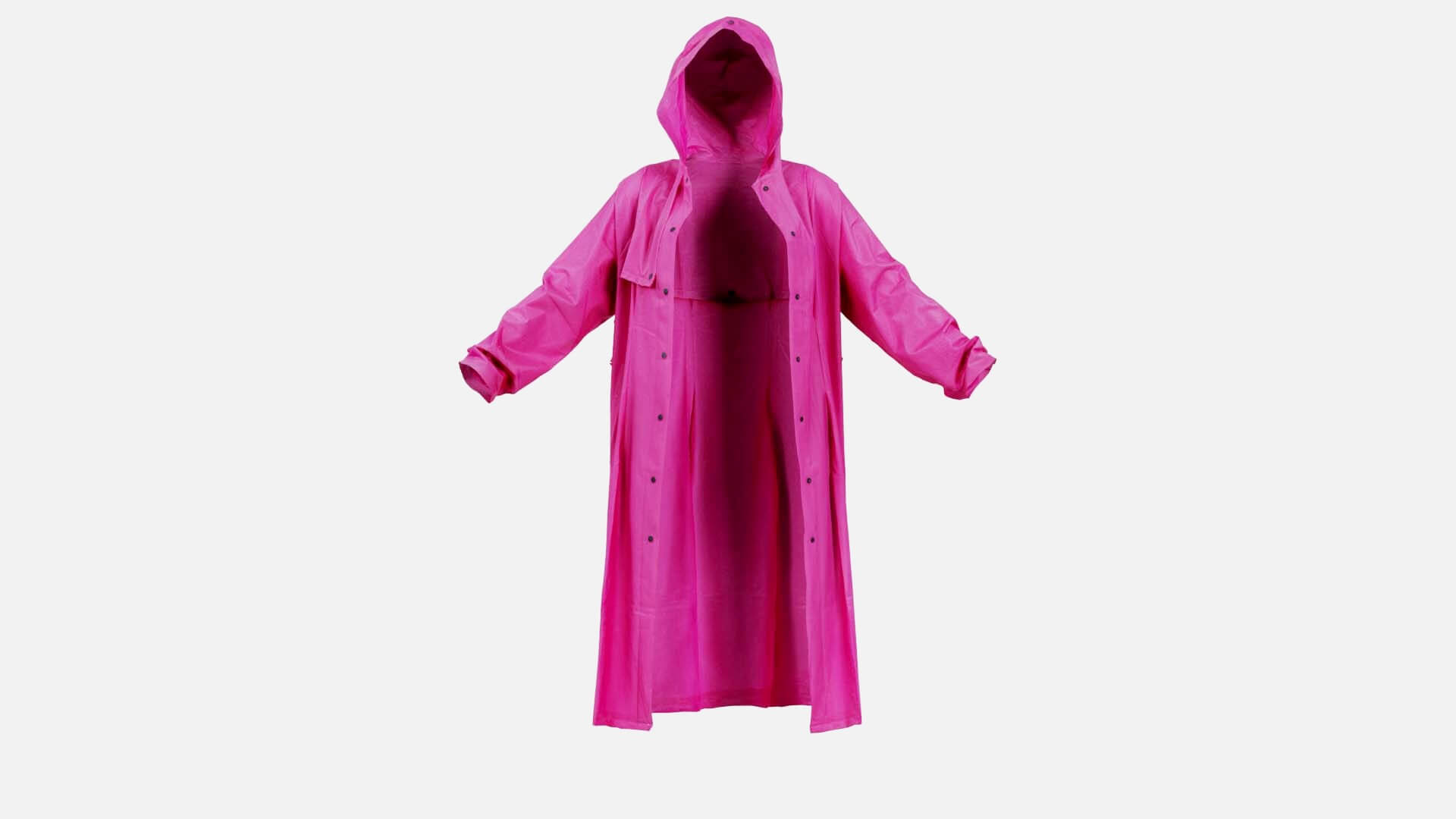 Pink Vinyl Raincoat Open - 3D Model by Polygonal Miniatures