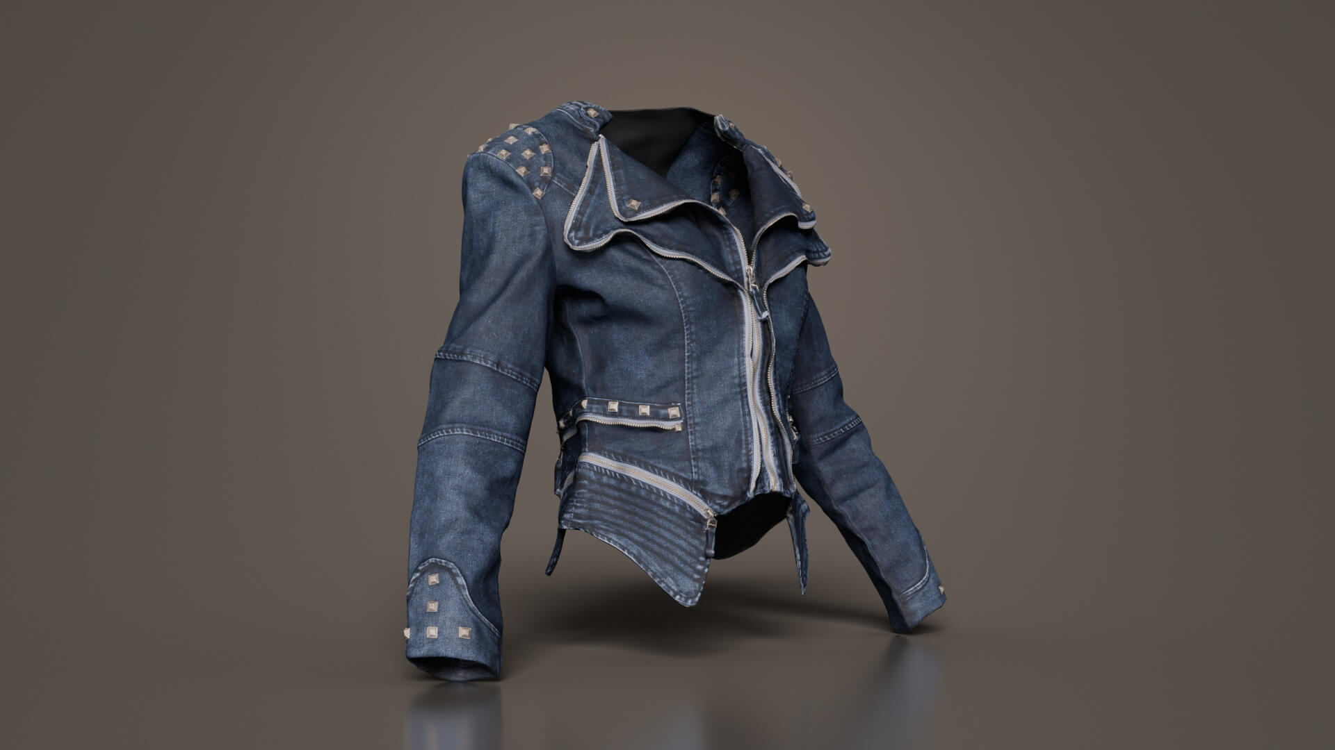 Pointy Jeans Jacket - 3D Model by Polygonal Miniatures