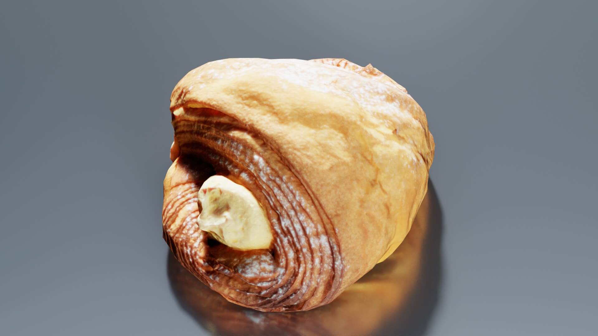 Pudding Croissant - 3D Model by Polygonal Miniatures