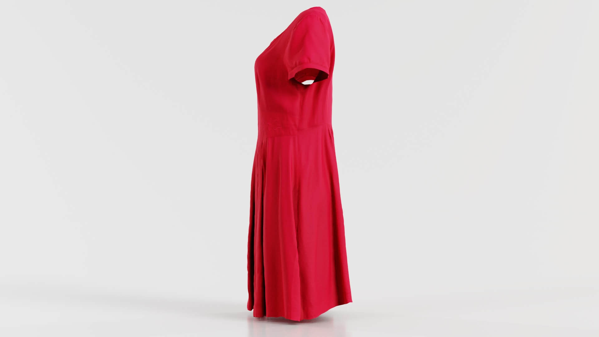 Red Fold Dress - 3D Model by Polygonal Miniatures