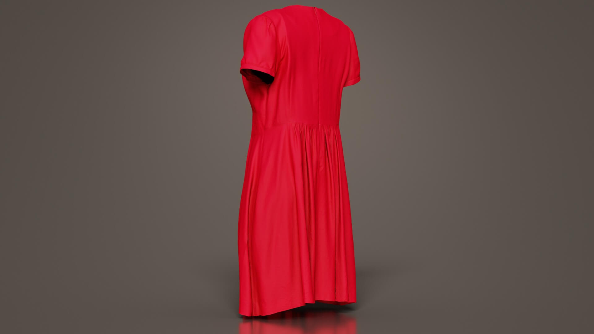Red Fold Dress - 3D Model by Polygonal Miniatures