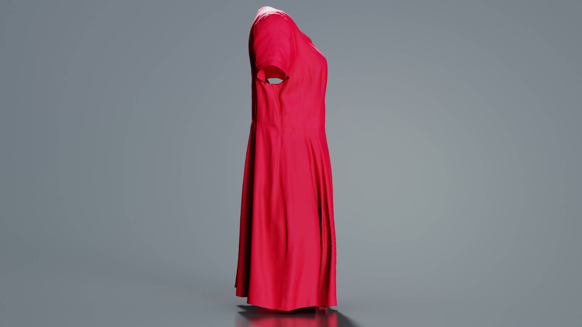 Red Fold Dress - 3D Model by Polygonal Miniatures