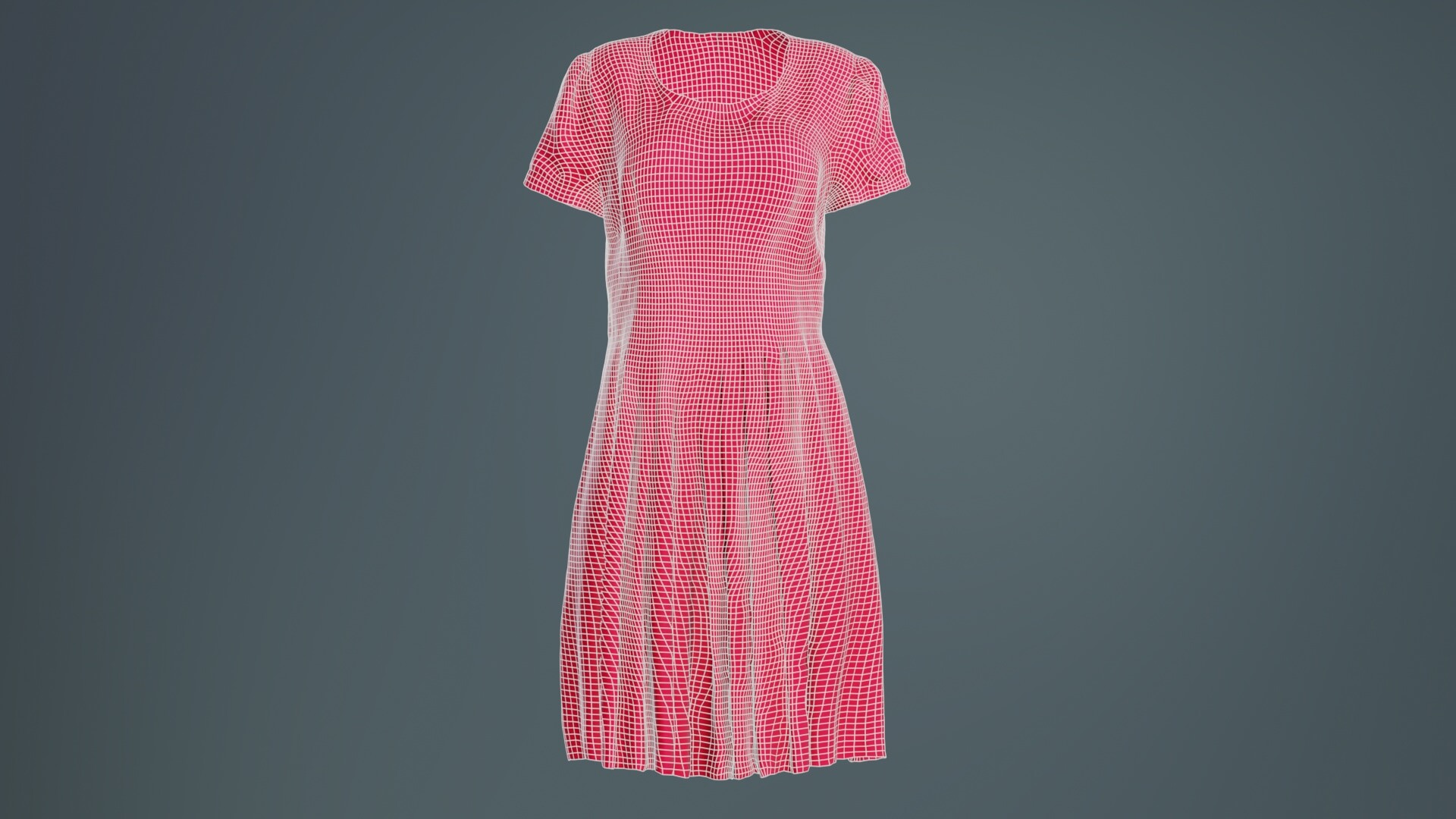 Red Fold Dress - 3D Model by Polygonal Miniatures