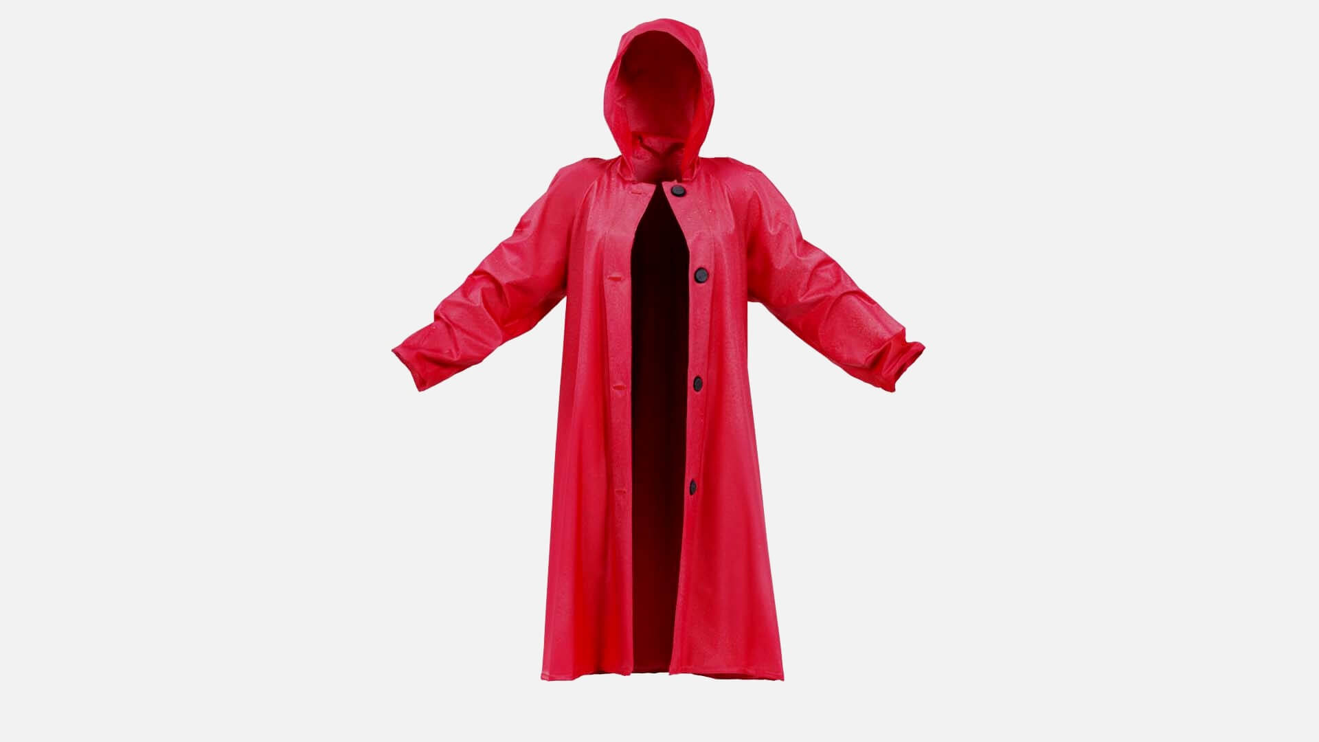 Red Vinyl Raincoat Open - 3D Model by Polygonal Miniatures