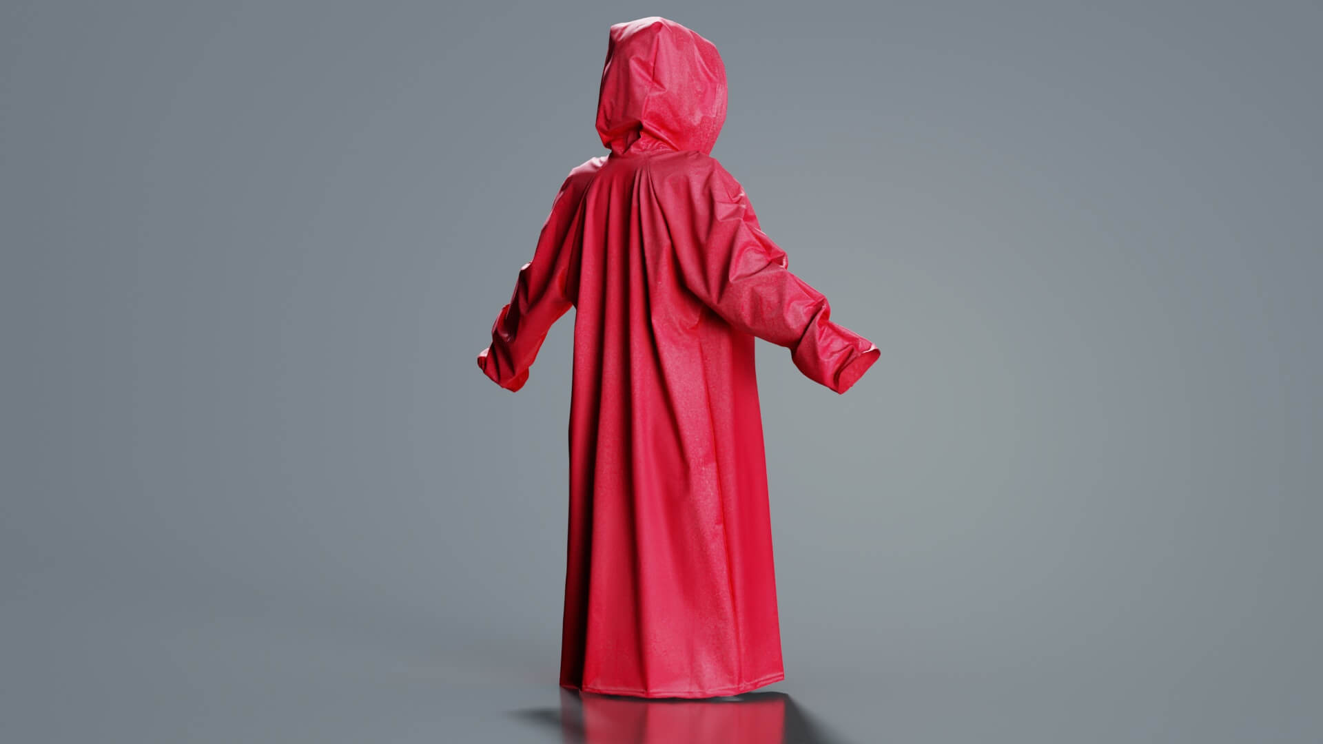 Red Vinyl Raincoat Open - 3D Model by Polygonal Miniatures