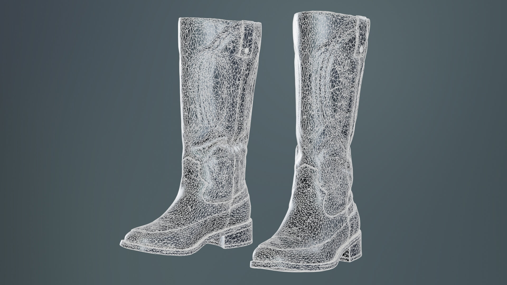 Shiny Detailed Boots - 3D Model by Polygonal Miniatures