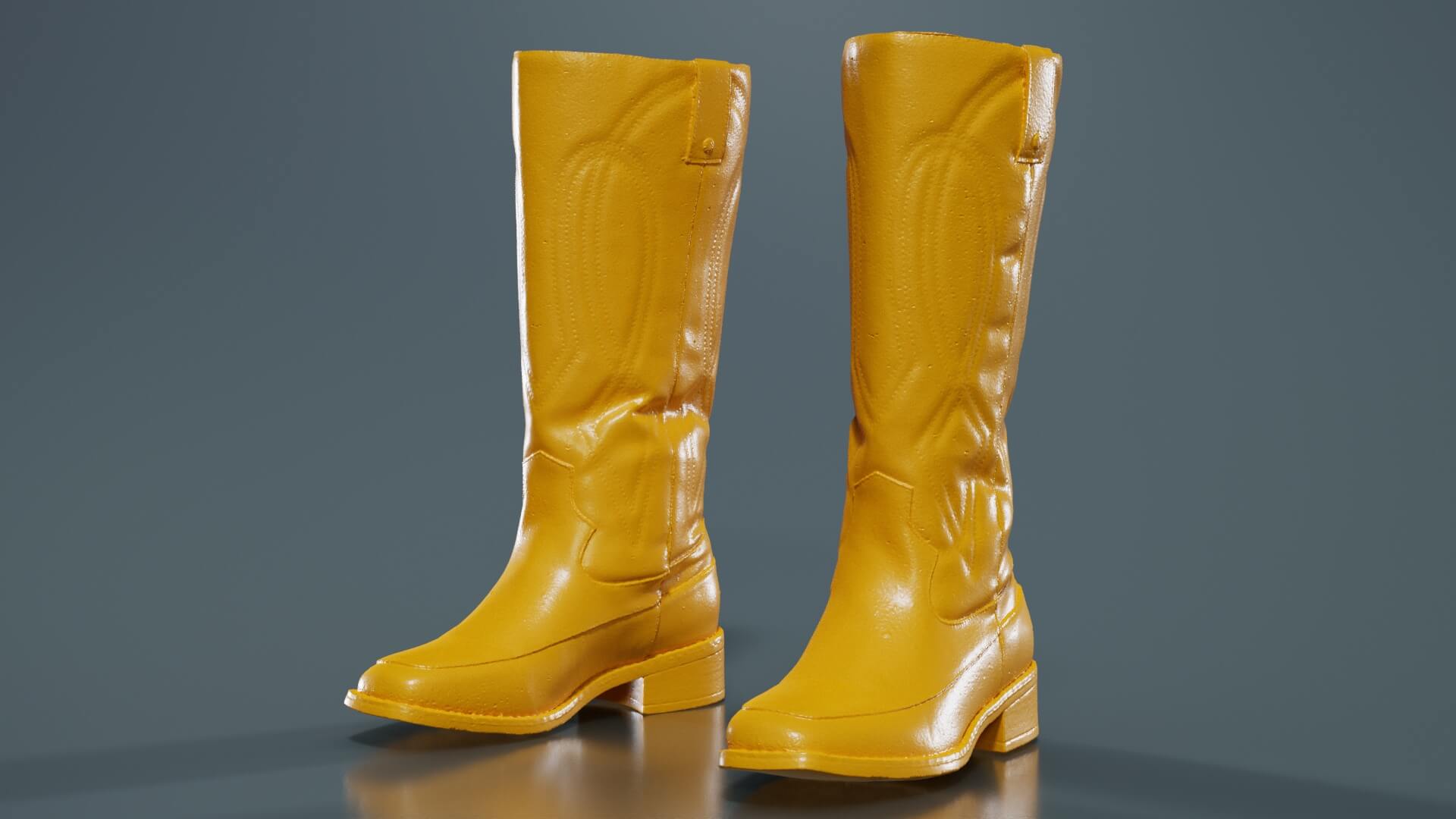 Shiny Detailed Boots - 3D Model by Polygonal Miniatures