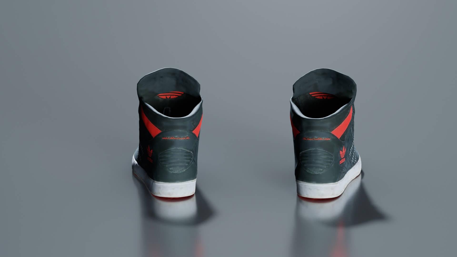 Shoe Shiny Black Adidas - 3D Model by Polygonal Miniatures