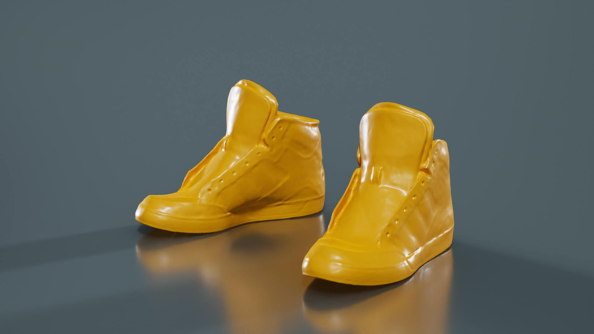 Shoe Shiny Black Adidas - 3D Model by Polygonal Miniatures