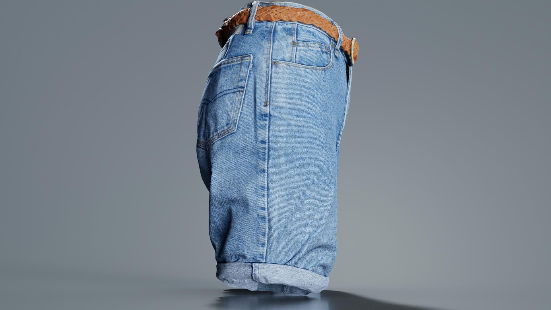 Short Jeans Belt - 3D Model by Polygonal Miniatures