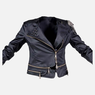 Shoulder Chains Leather Jacket - 3D Model by Polygonal Miniatures