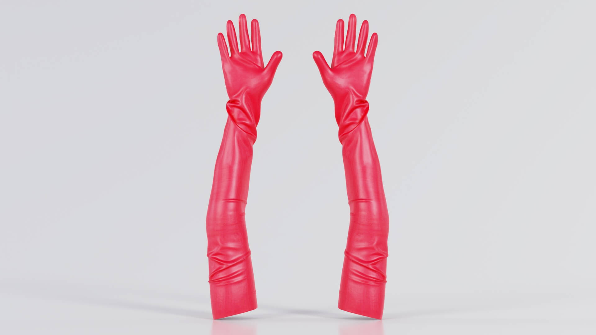 Shoulder Length Latex Gloves - 3D Model by Polygonal Miniatures