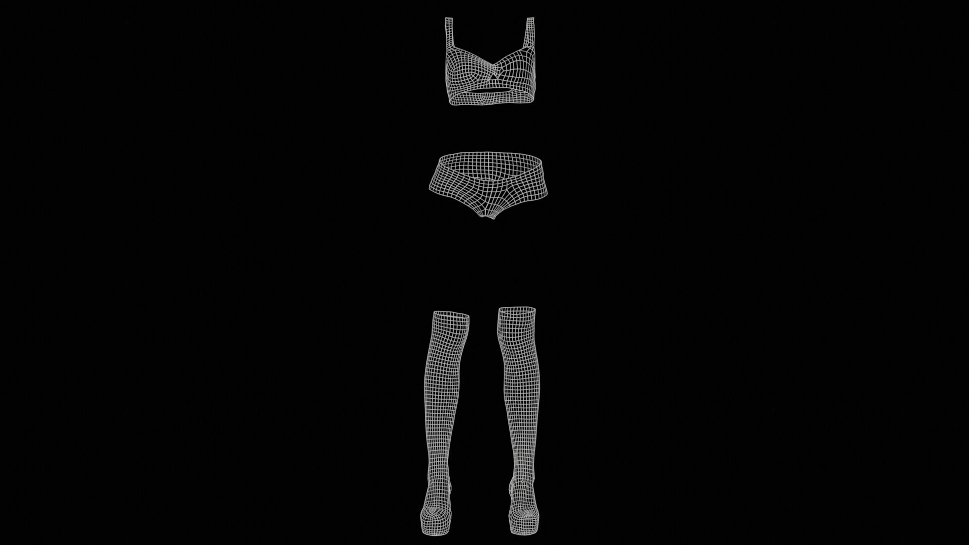 Sock Bikini Swimwear - 3D Model by Polygonal Miniatures