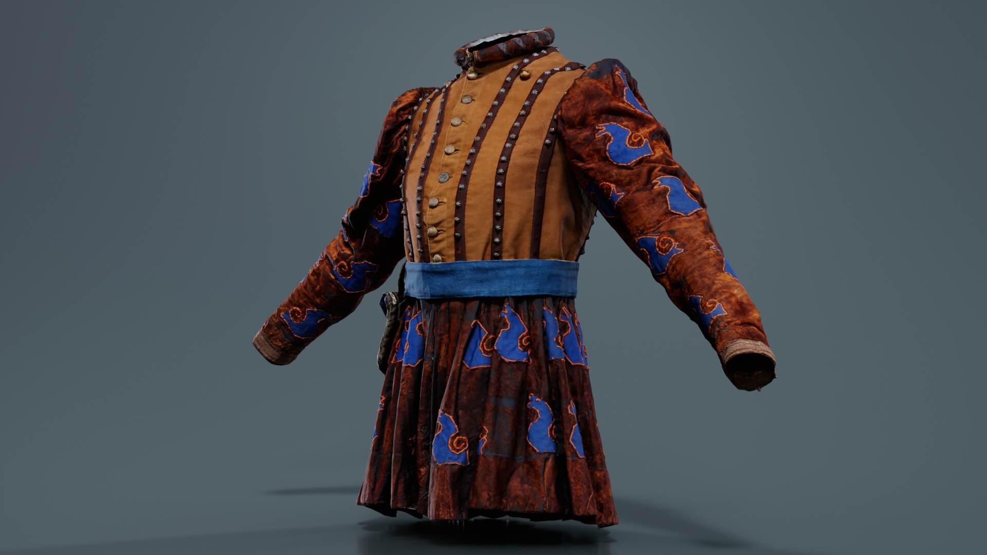 Strap Medieval Costume - 3D Model by Polygonal Miniatures