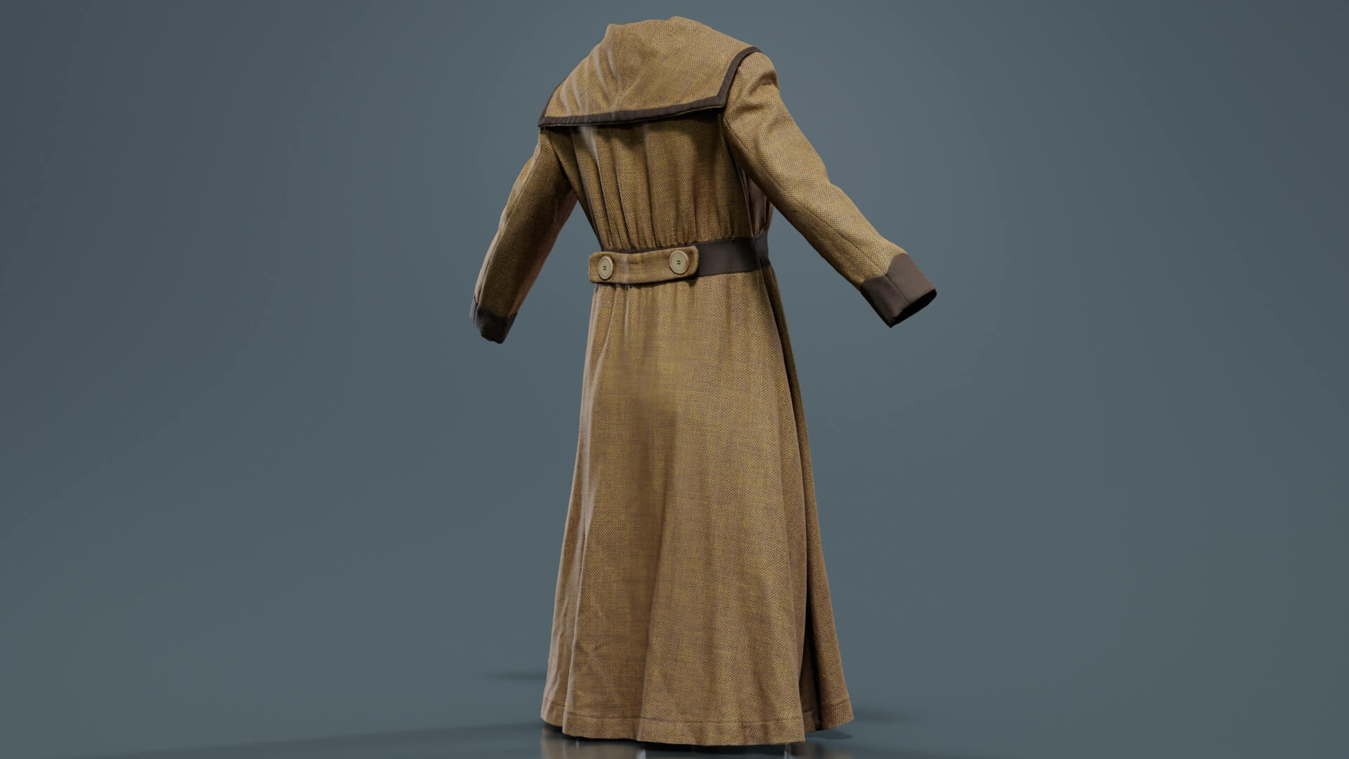 Straw Coat Closed - 3D Model by Polygonal Miniatures