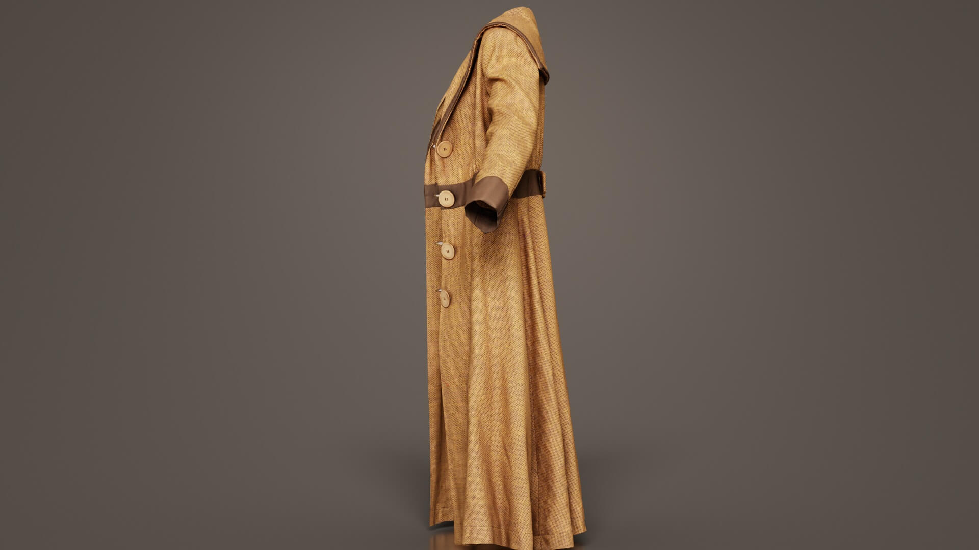 Straw Coat Open - 3D Model by Polygonal Miniatures