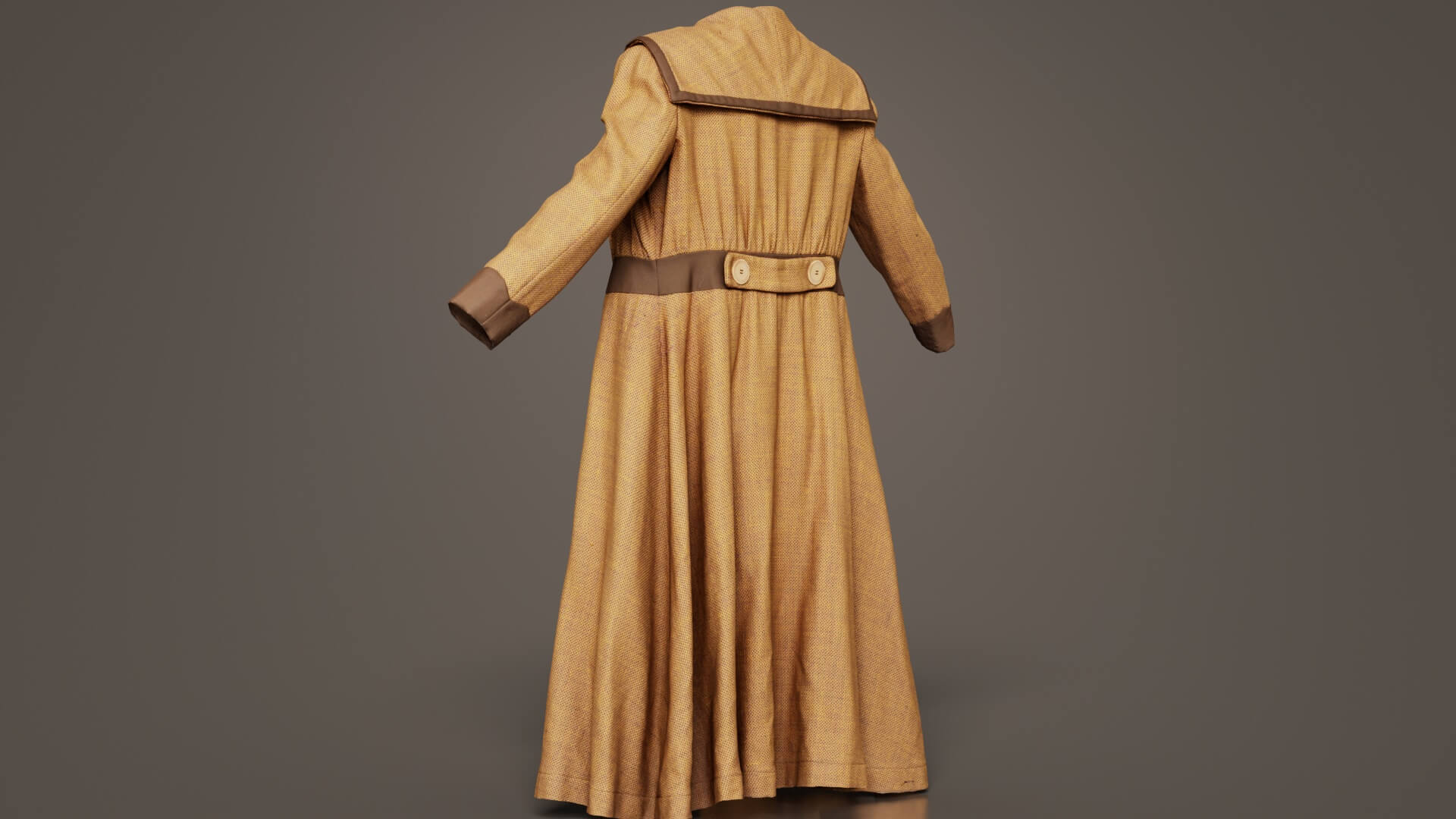 Straw Coat Open - 3D Model by Polygonal Miniatures