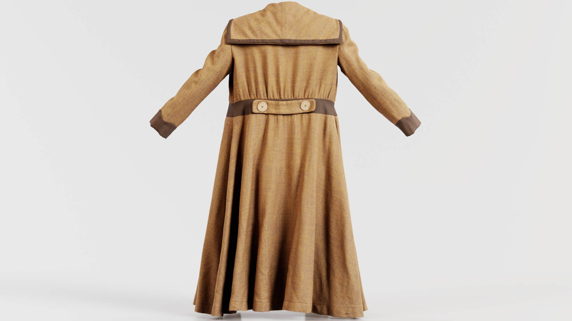 Straw Coat Open - 3D Model by Polygonal Miniatures