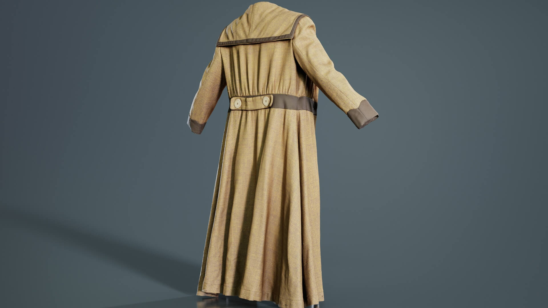 Straw Coat Open - 3D Model by Polygonal Miniatures