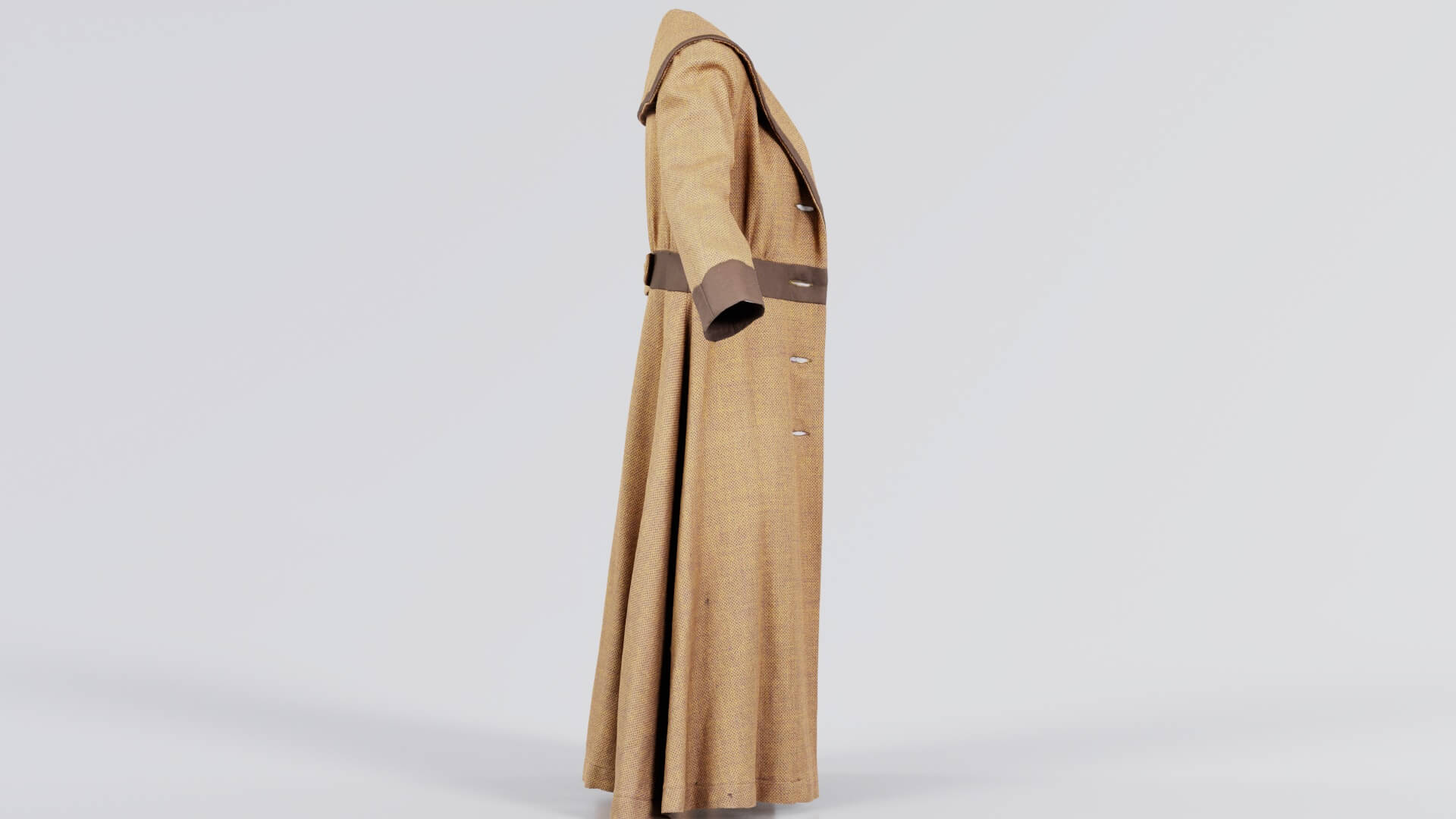 Straw Coat Open - 3D Model by Polygonal Miniatures