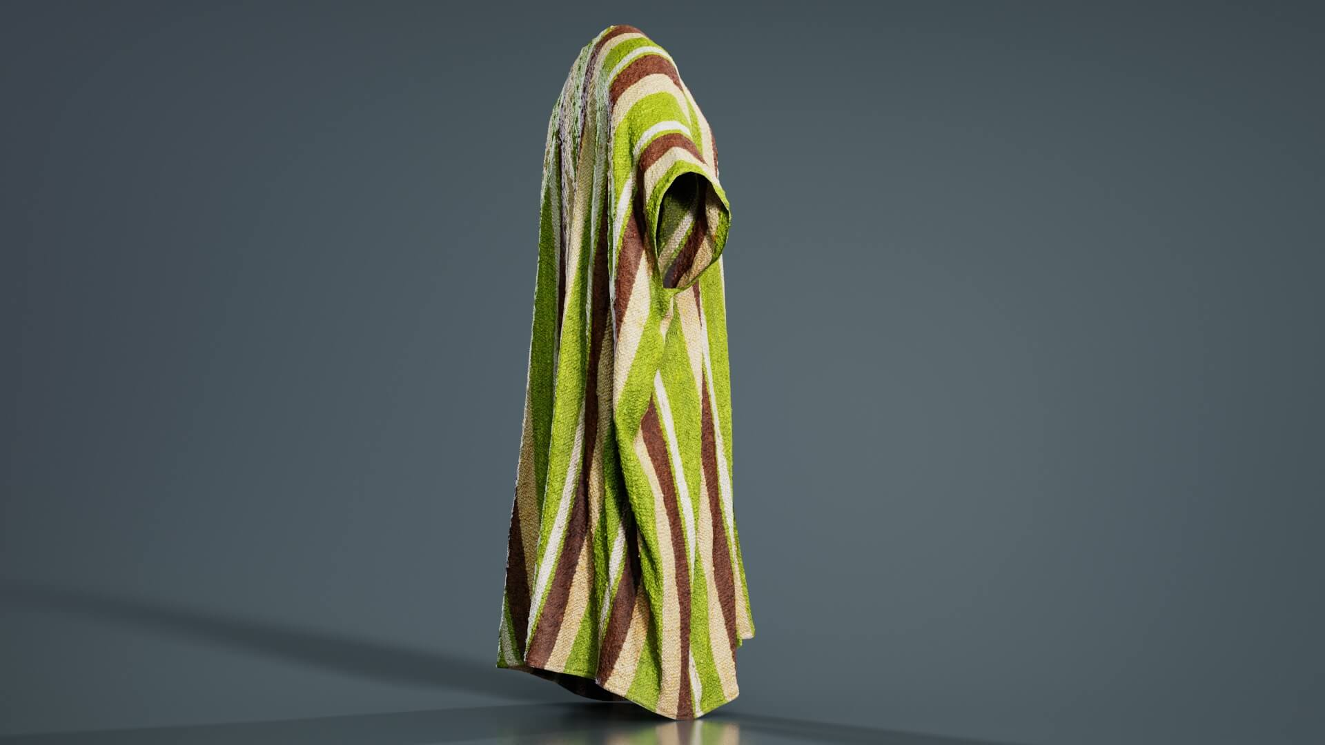Striped Poncho - 3D Model by Polygonal Miniatures