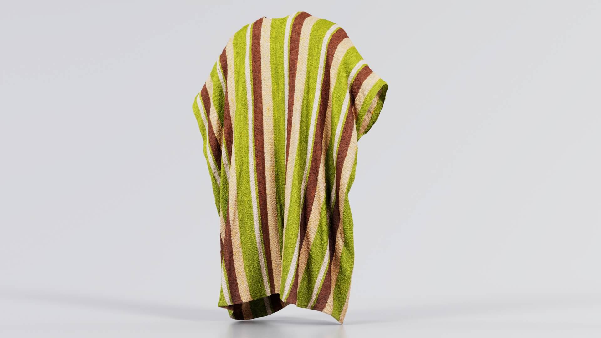 Striped Poncho - 3D Model by Polygonal Miniatures