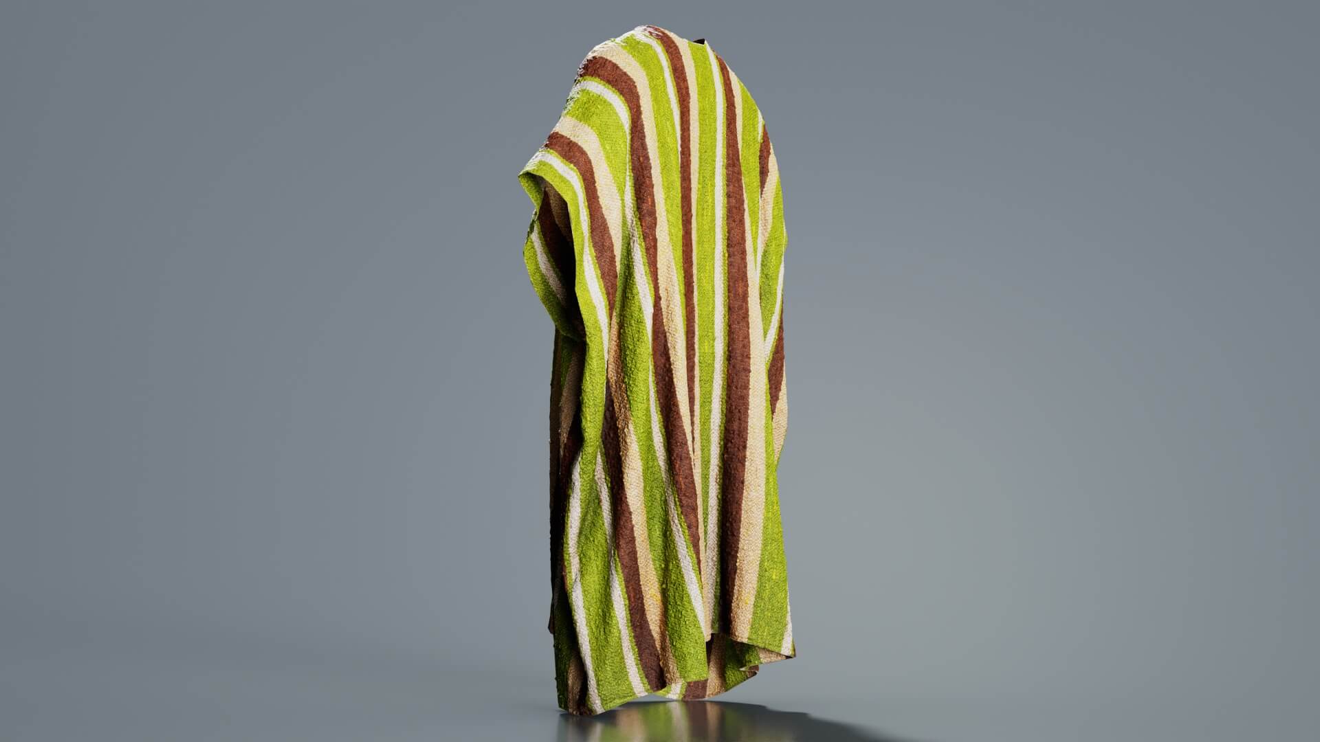 Striped Poncho - 3D Model by Polygonal Miniatures