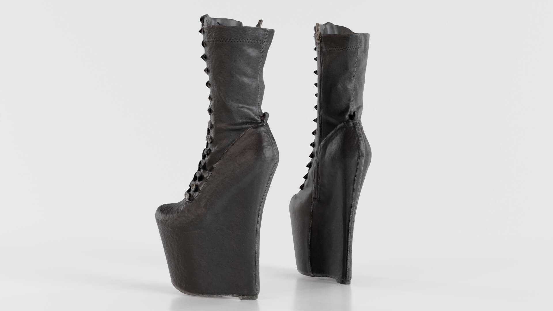 Tall Fetish Platform Boots - 3D Model by Polygonal Miniatures