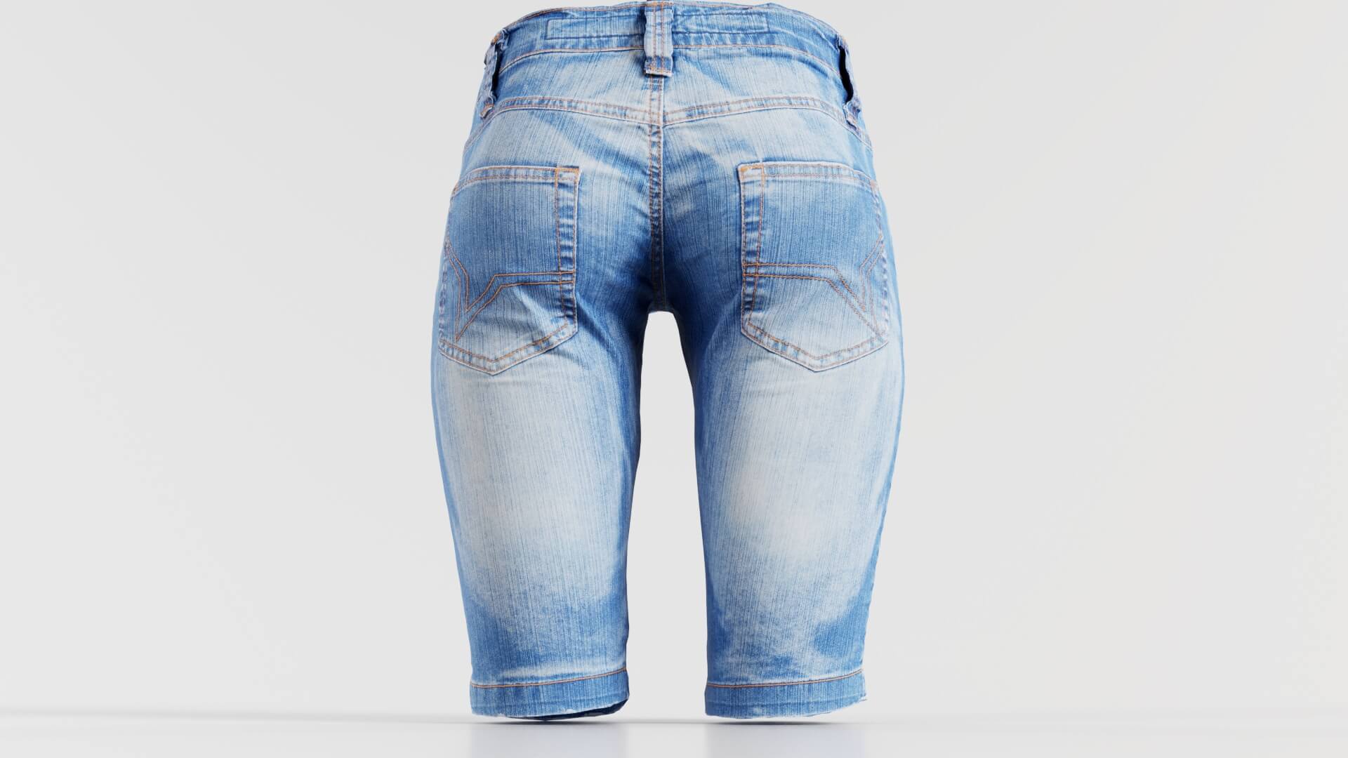 Tight Jeans Shorts Trousers - 3D Model by Polygonal Miniatures