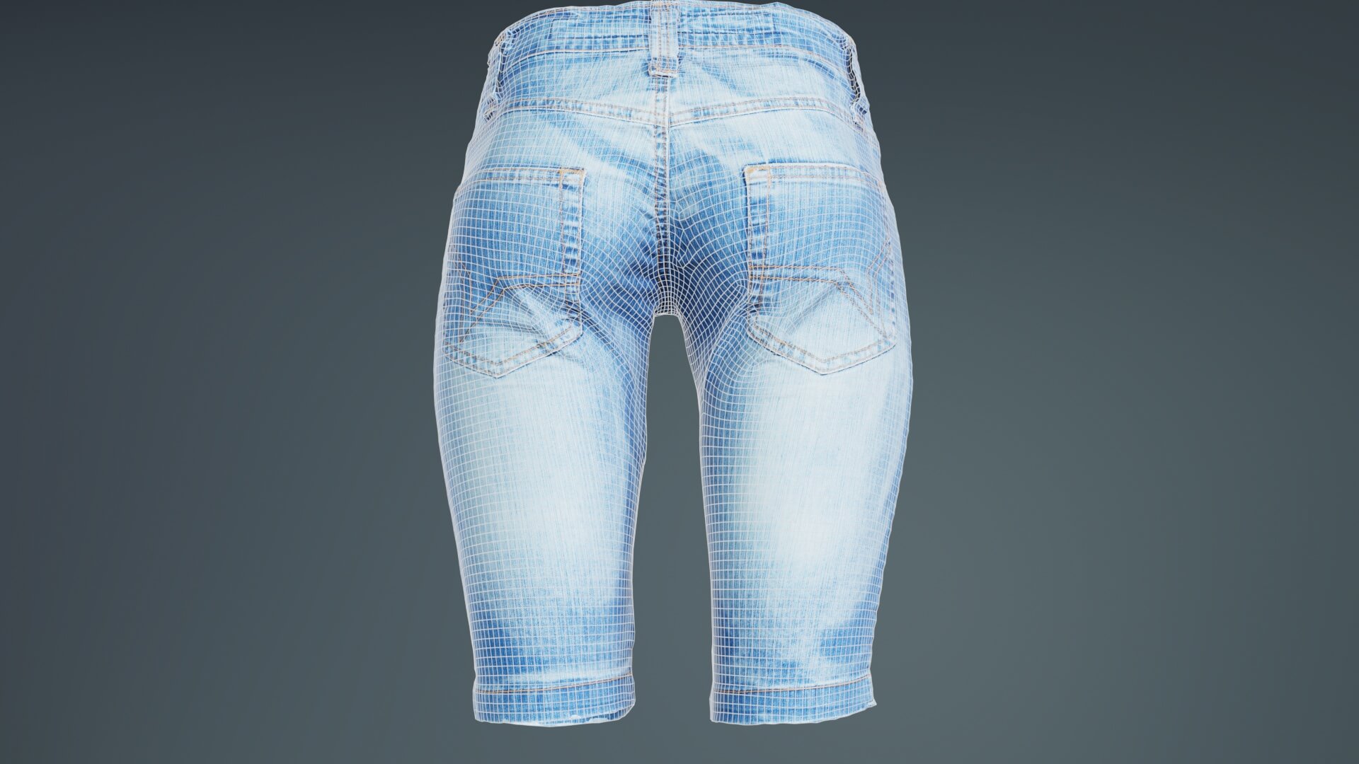 Tight Jeans Shorts Trousers - 3D Model by Polygonal Miniatures