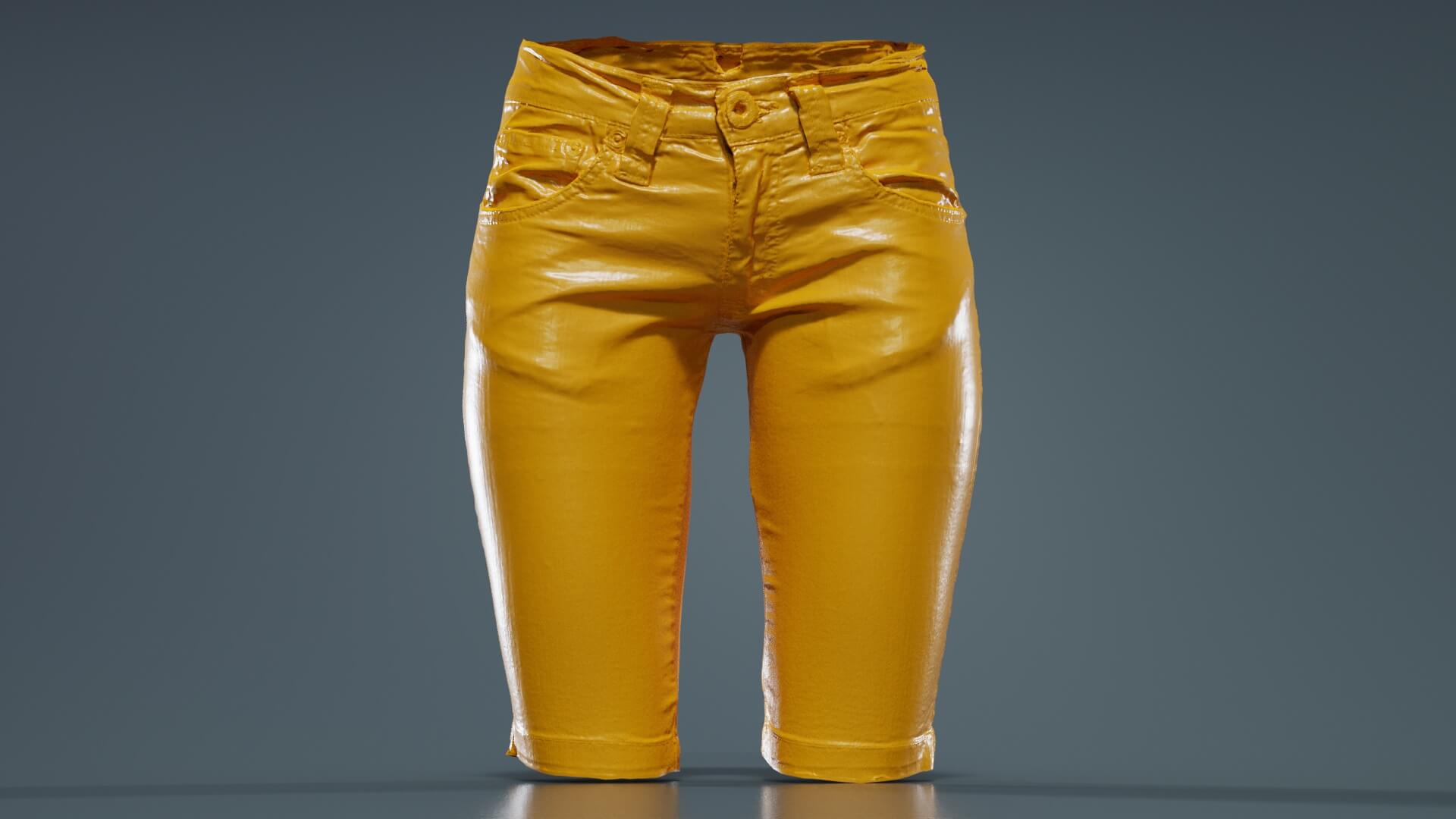 Tight Jeans Shorts Trousers - 3D Model by Polygonal Miniatures