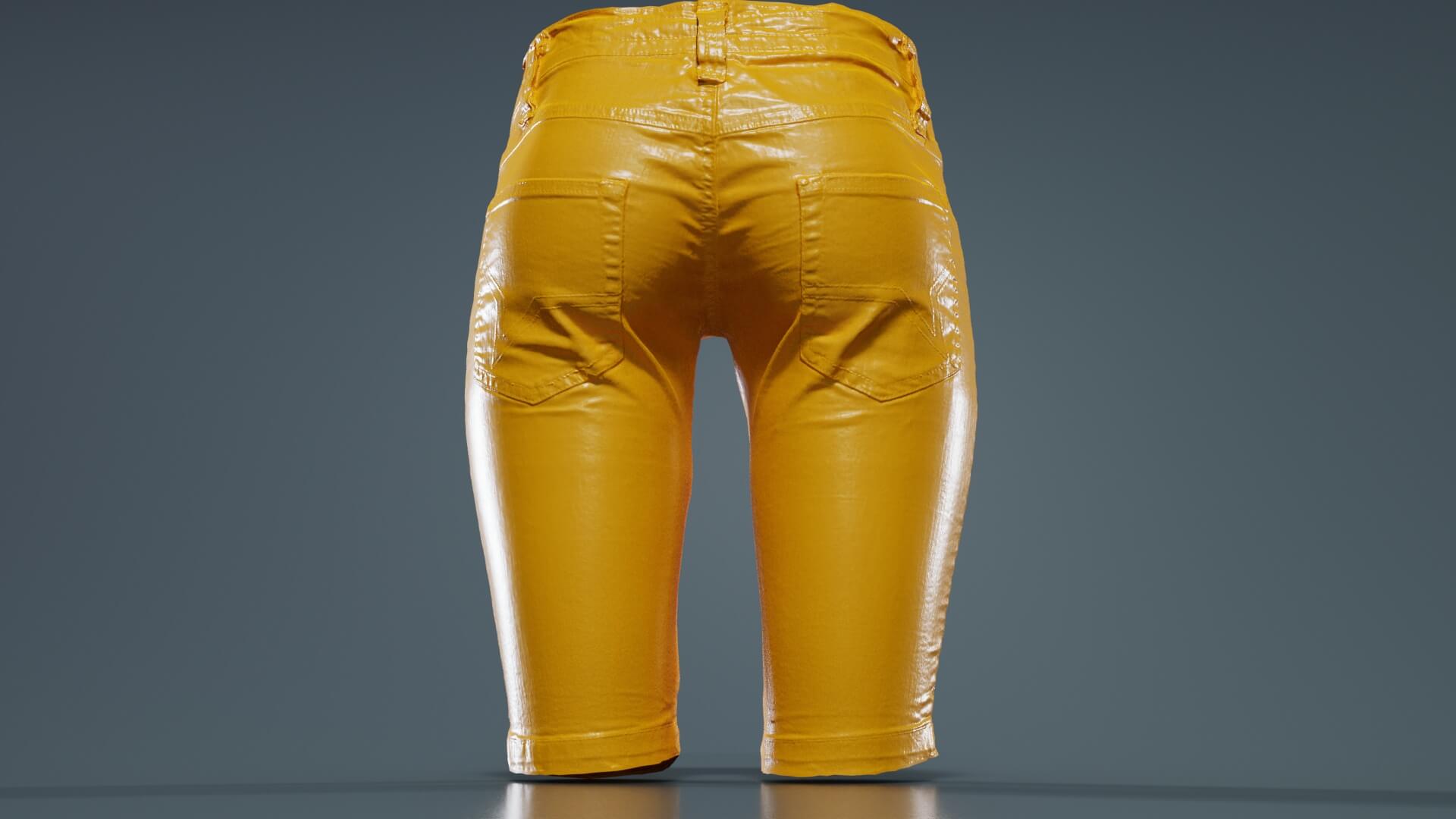Tight Jeans Shorts Trousers - 3D Model by Polygonal Miniatures