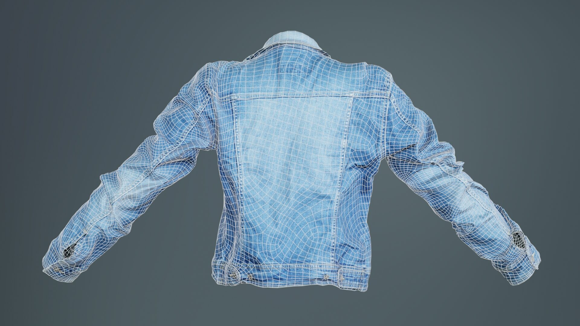 Tiny Jeans Jacket Open - 3D Model by Polygonal Miniatures