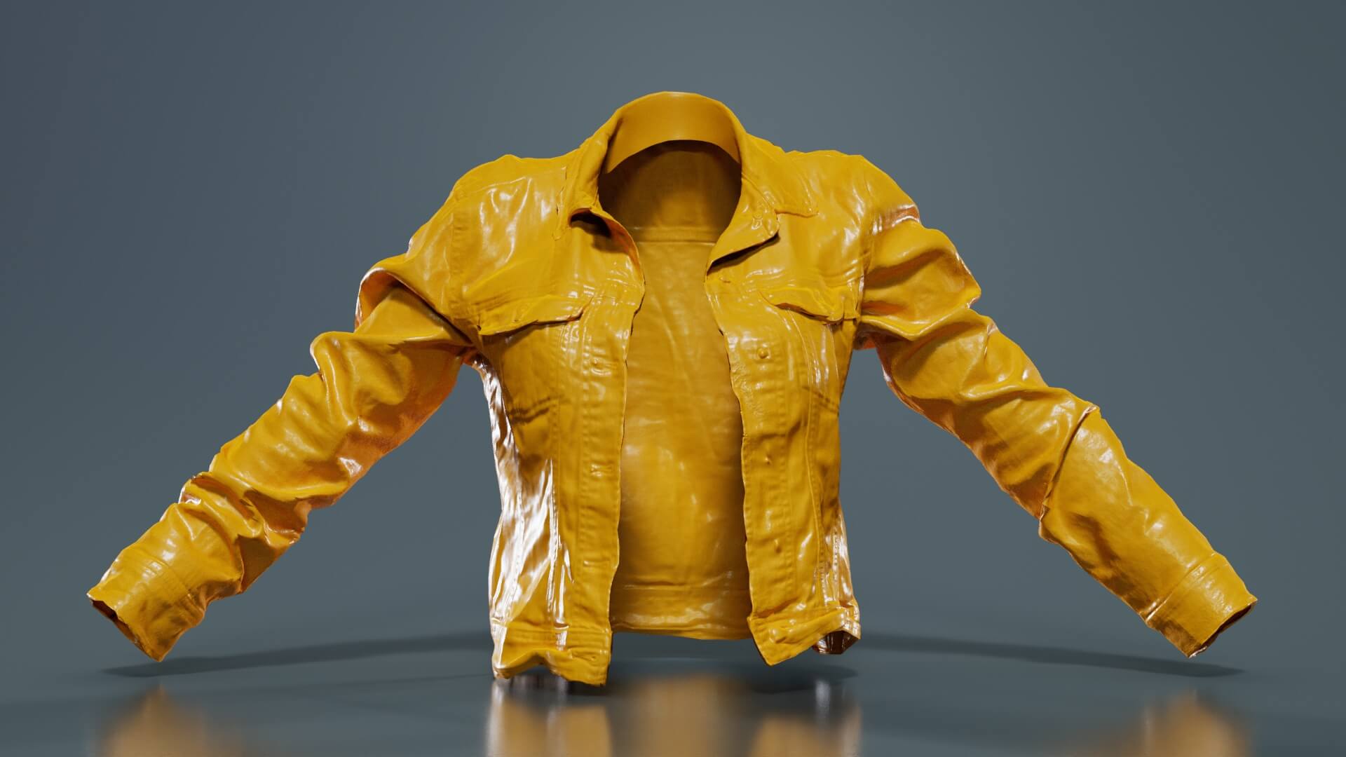 Tiny Jeans Jacket Open - 3D Model by Polygonal Miniatures