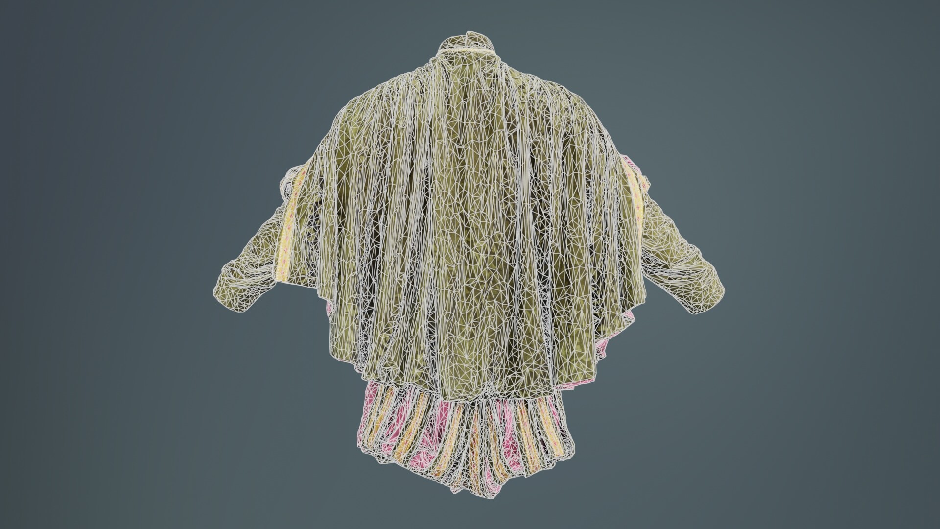 Triangle Decorated Historic Costume Cape - 3D Model by Polygonal Miniatures