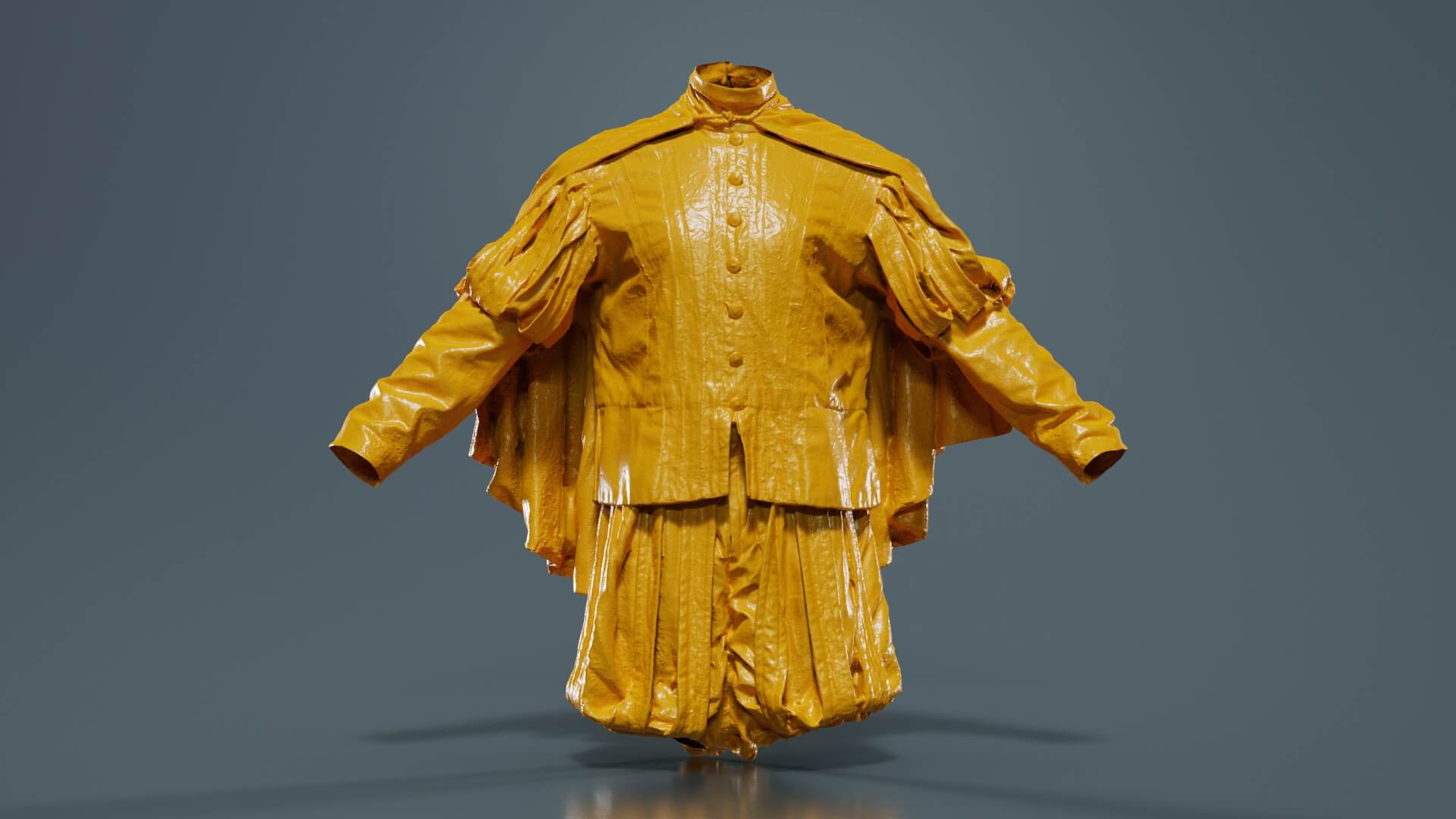 Triangle Decorated Historic Costume Cape - 3D Model by Polygonal Miniatures