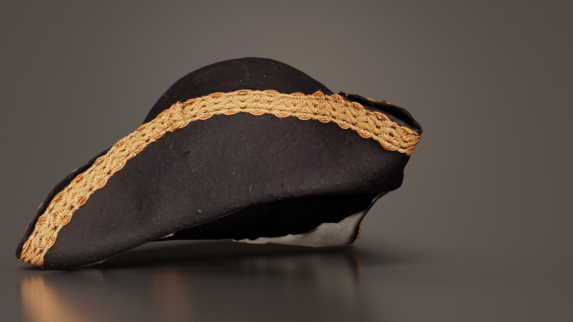 Triangle Hat Gold - 3D Model by Polygonal Miniatures