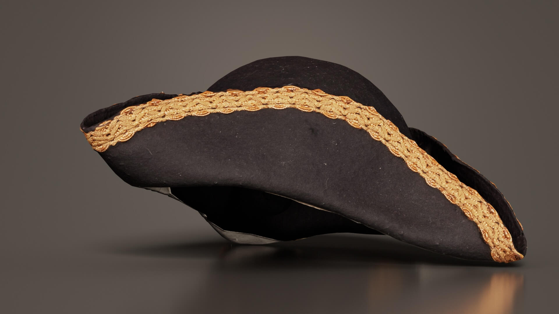 Triangle Hat Gold - 3D Model by Polygonal Miniatures