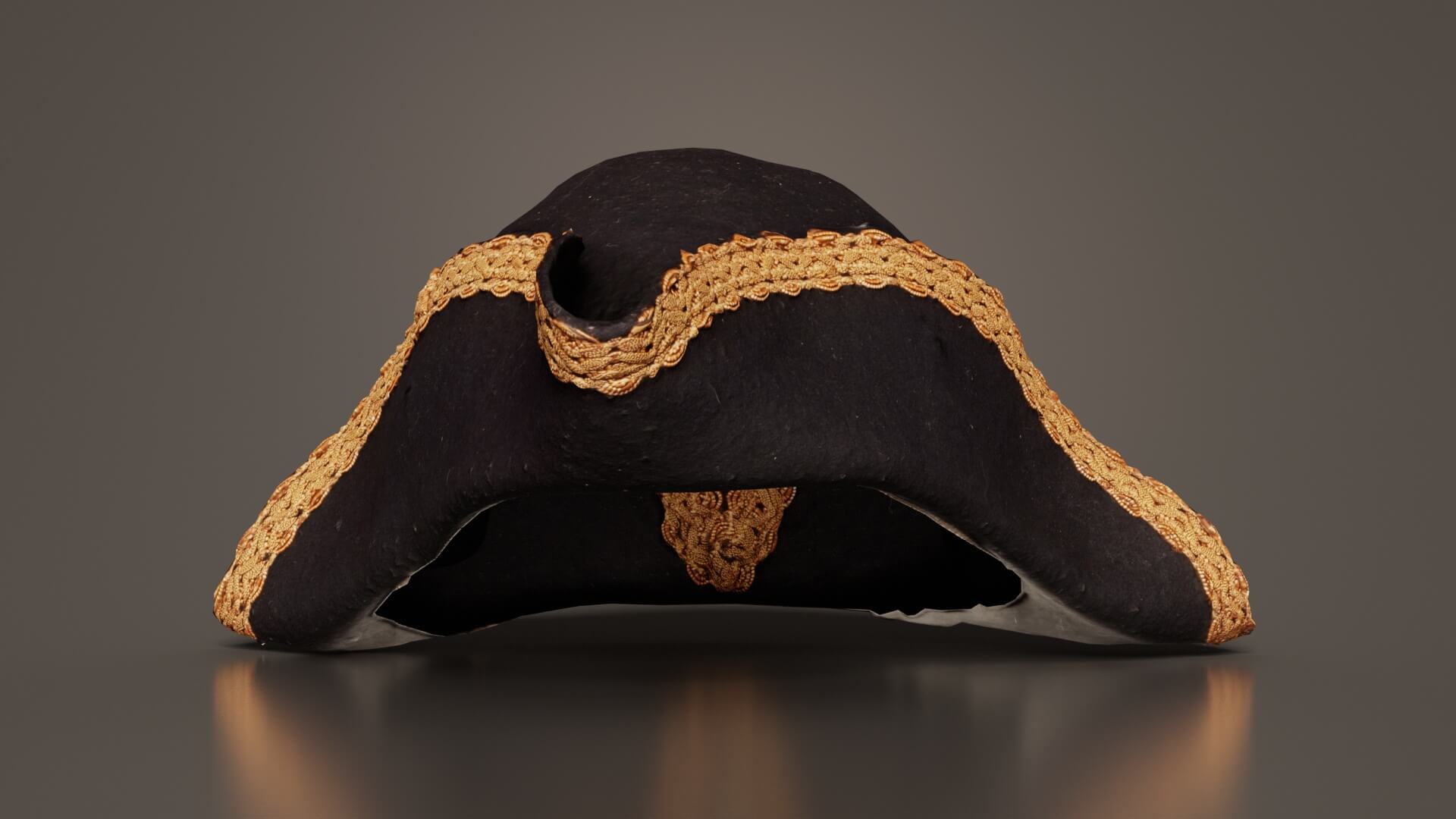 Triangle Hat Gold - 3D Model by Polygonal Miniatures