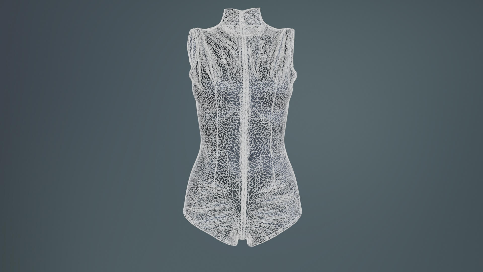 Triple Zipper Vinyl Bodysuit - 3D Model by Polygonal Miniatures