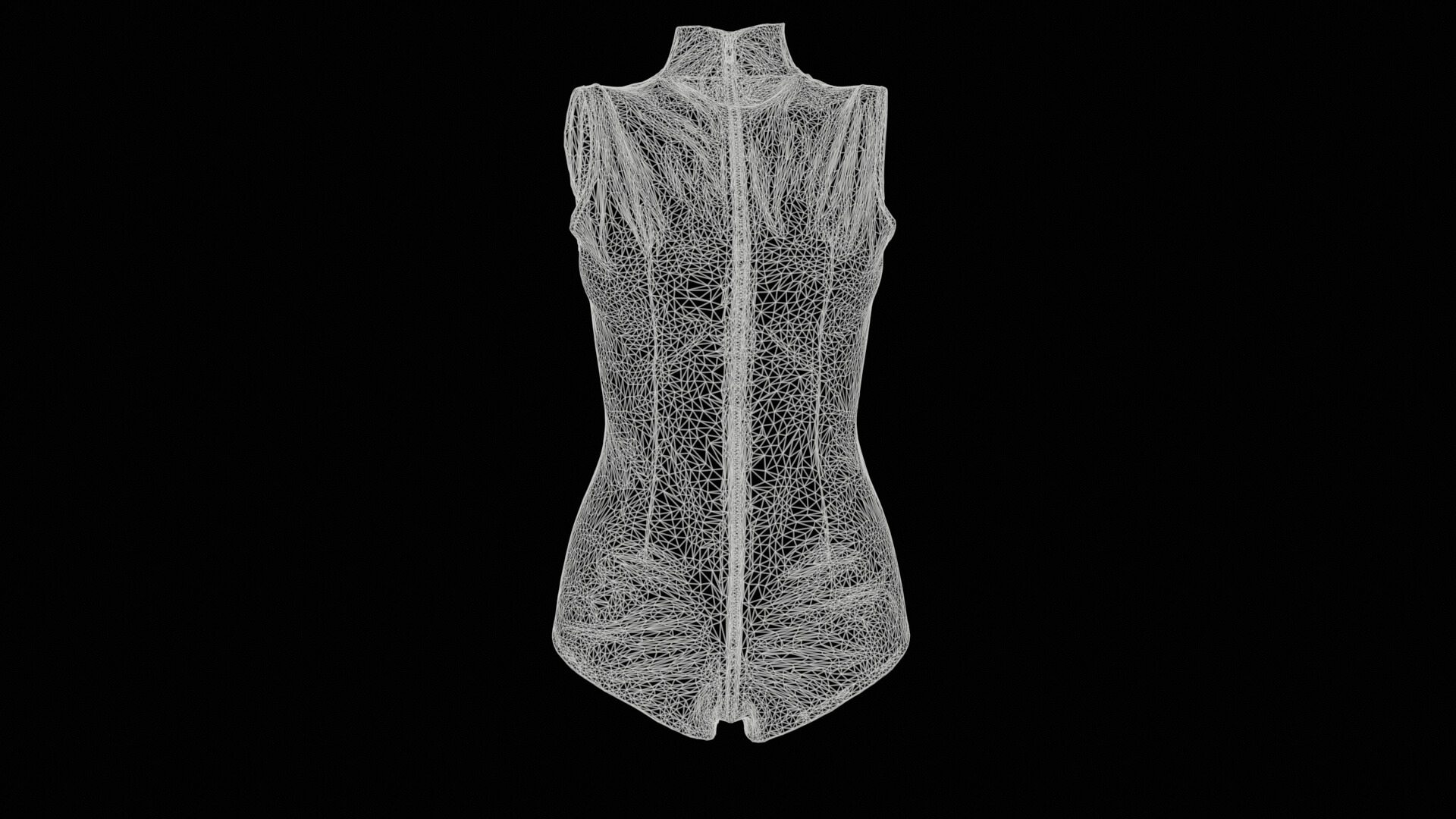 Triple Zipper Vinyl Bodysuit - 3D Model by Polygonal Miniatures
