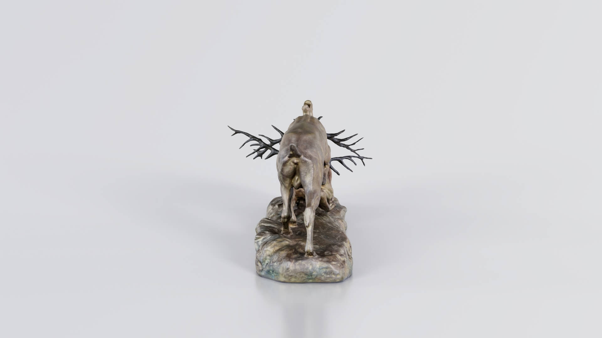 Two Dear Fighting Statue - 3D Model by Polygonal Miniatures