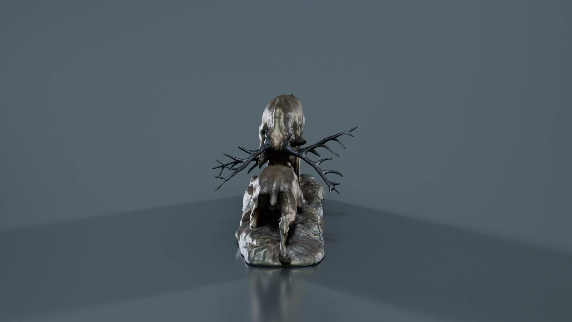 Two Dear Fighting Statue - 3D Model by Polygonal Miniatures