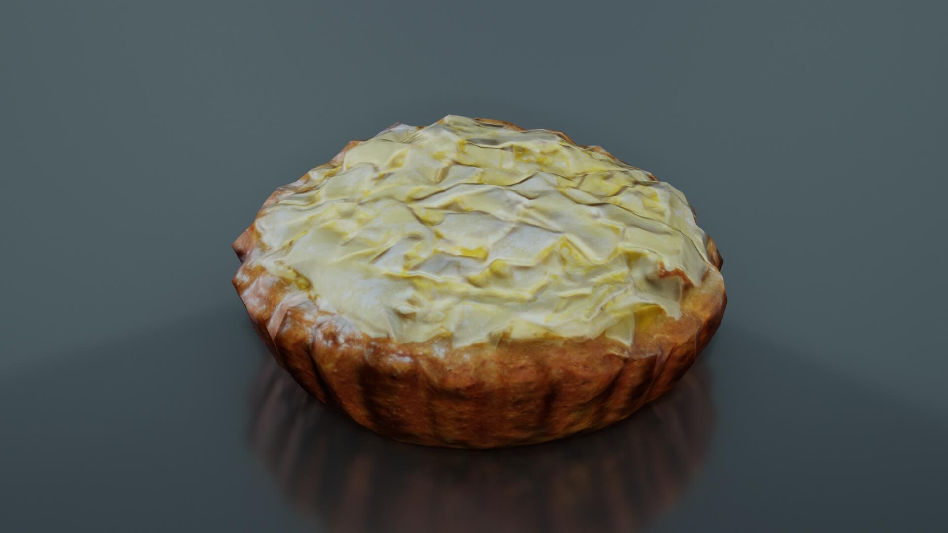 White Chocolate Flake Cake - 3D Model by Polygonal Miniatures